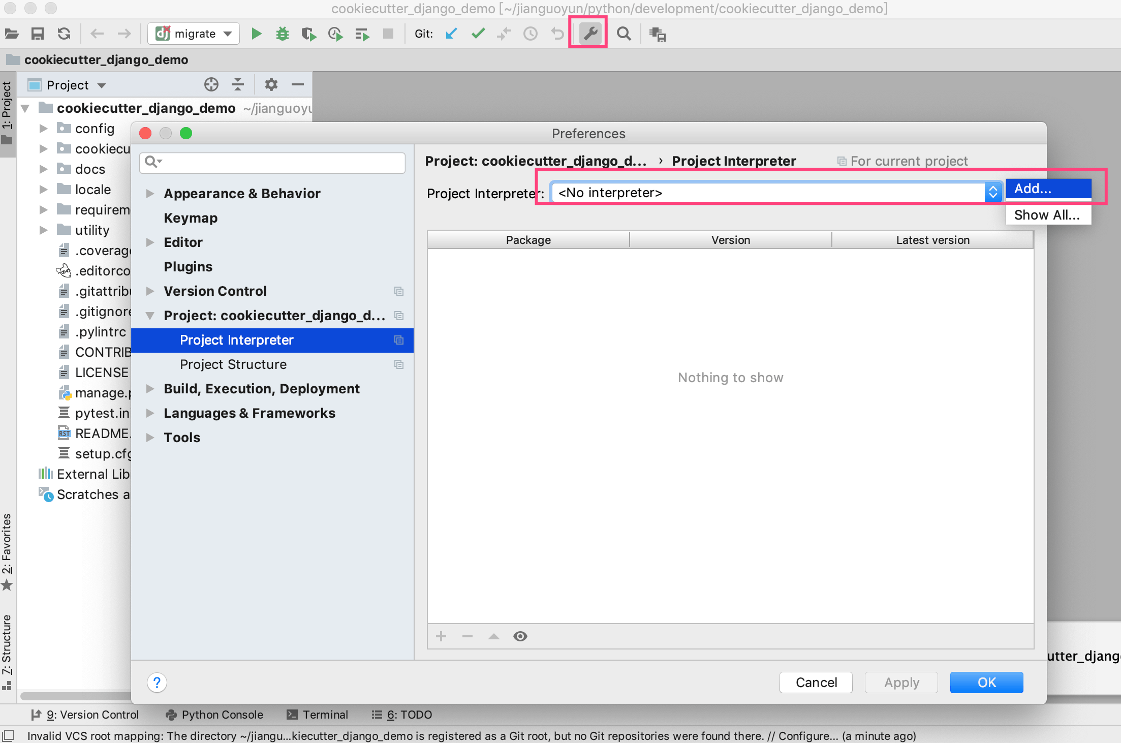 Mac系统PyCharm尝试cookiecutter-django_pycharm cookiecutter教程-CSDN博客